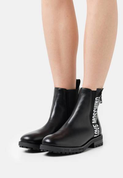 Love Moschino | Shoes | New Love Moschino Womens Leather Side Zip Logo ...